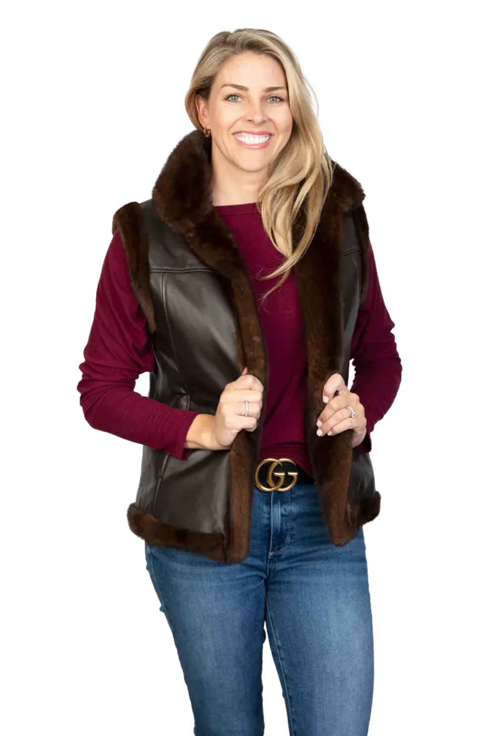 Versatile Reversible Fur Vest with Lamb Nappa Leather Liner – Restyle ...